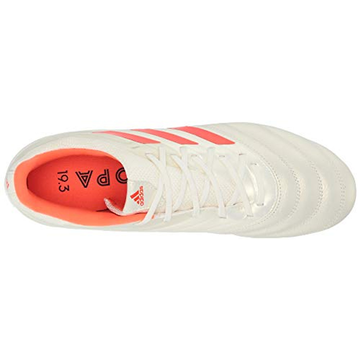 adidas Men's Copa 19.3 Firm Ground, Off White/Solar red/Black, 7 M US