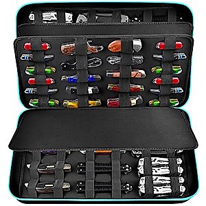 Knife Display Case for 66+ Pocket Knives. Folding Knife Holder, Butterfly Knives Storage Organizer, Knives Roll Collection Pouch Carrier Bag for Survival Tactical Outdoor for EDC Mini Knife (Box Only)