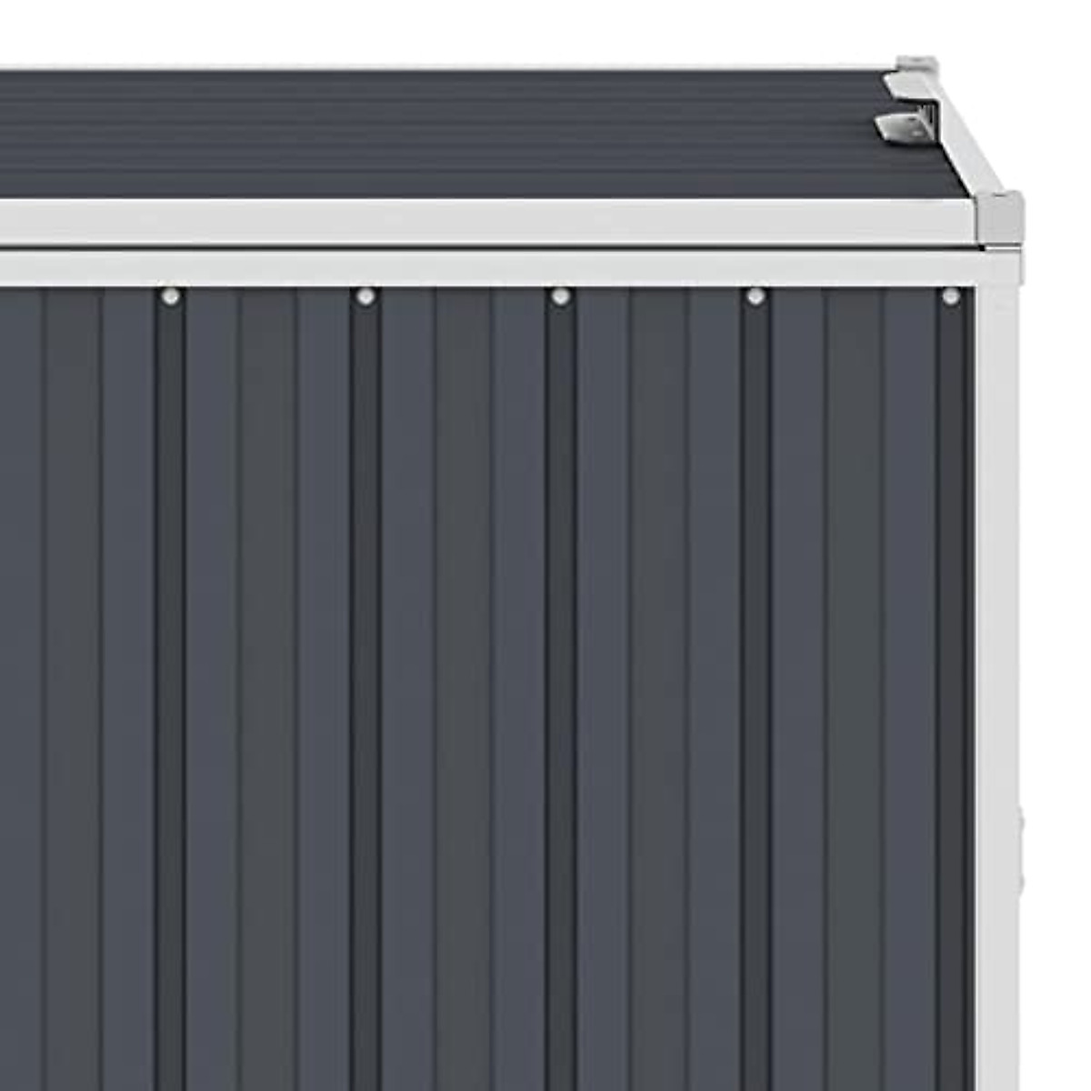 GOLINPEILO Triple Garbage Bin Shed Steel Storage Shed with Individually Lifting Lids for Backyard Outdoor Patio Garden Porch 83.9"x31.9"x47.6" Anthracite