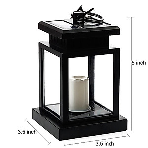 Kyson Solar Power Vintage Latern Candle Twinkle Effect 2 LEDs Outdoor waterproof Hanging Umbrella Garden Pathway Stairs wall Led Lamp Light Pack of 4