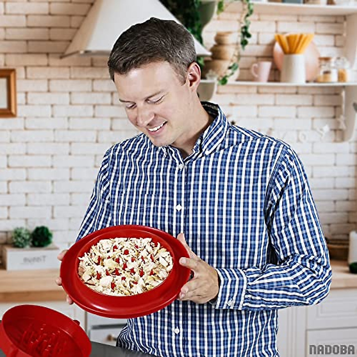 Shred Machine Chicken Shredder Tool Twist - Beef Shredder Kitchen Gadget Durable Safe Red Chicken Shredder Tool Cleaning Brush - Pulled Pork Shredder Machine for Chicken Meat Chopper for Ground Beef