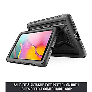 Poetic Turtleskin Heavy Duty Case Designed for Galaxy Tab A 8.0 Inch 2019 Without S Pen (SM-T290/SM-T295), Rugged Shockproof Drop Protection Kids Friendly Protective Silicone Cover Case, Black