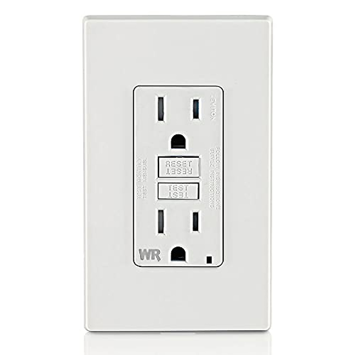 Leviton GFWT1-W Self, Resistant and Tamper, 15-Amp, White & TayMac MM420C 1-Gang Nonmetallic Extra Duty Weatherproof in-Use Horizontal/Vertical 16-in-1 Standard Cover, 2.75 in, Clear