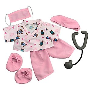BYO-BFF Stuffed Animals Plush Toy Outfit – Pink Scrubs Outfit 8”