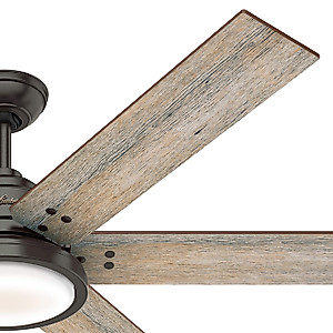 Hunter Fan 60 inch Casual Noble Bronze Indoor Ceiling Fan with Light Kit (Renewed)