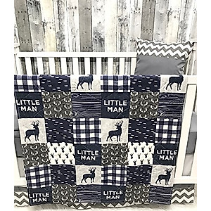 Baby Chevron, Baby Bedding, Woodlands, Buck, Buffalo Plaid, Neutral, Crib Bedding, Nursery Room, Babylooms