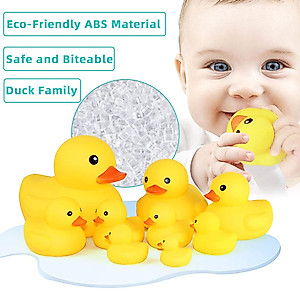 Umbresen 9 Pcs Bath Duck Toy Yellow Rubber Ducks Preschool Bathtub Duckies Gift for Baby Shower Infants Toddlers kids Car Pool Floaty Halloween Christmas Adults Party Favors Carnival Theme Decorations