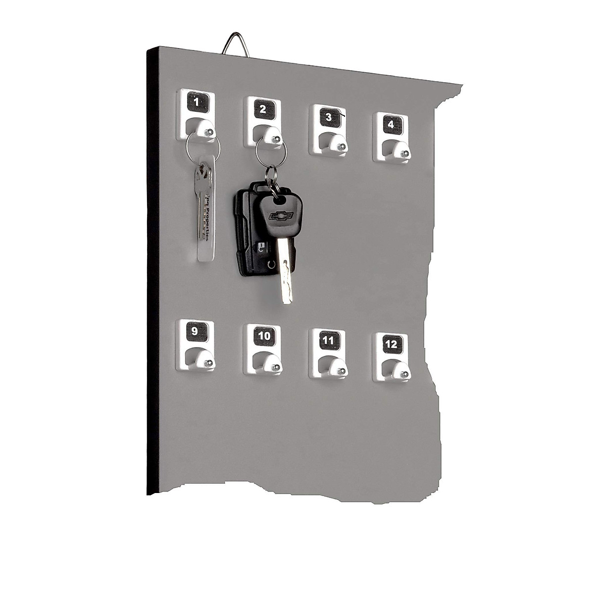 KEYSTAND # 60PGE, 60 Extra Space Numbered Hooks for Car Keys with Remote Control (60 Sets of Tag & Ring Included)