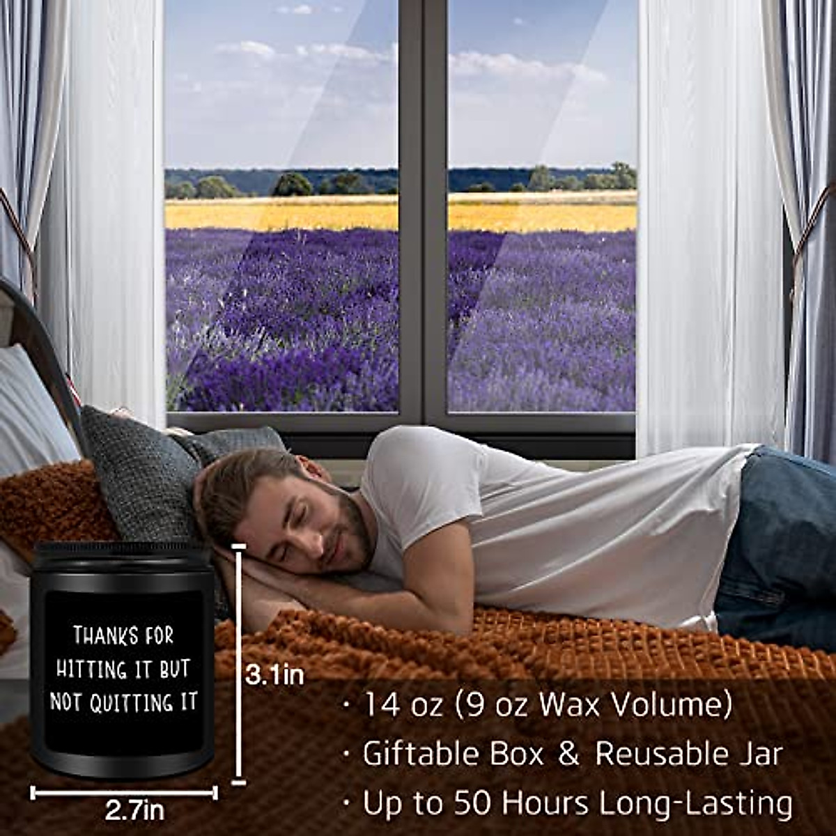 Anniversary Romantic Gifts for Him, Gifts for Him Men Boyfriend Husband, Valentines Day Wedding Anniversary Christmas Gifts for Him-Thanks for Hitting It But Not Quitting It-Sandalwood Scented