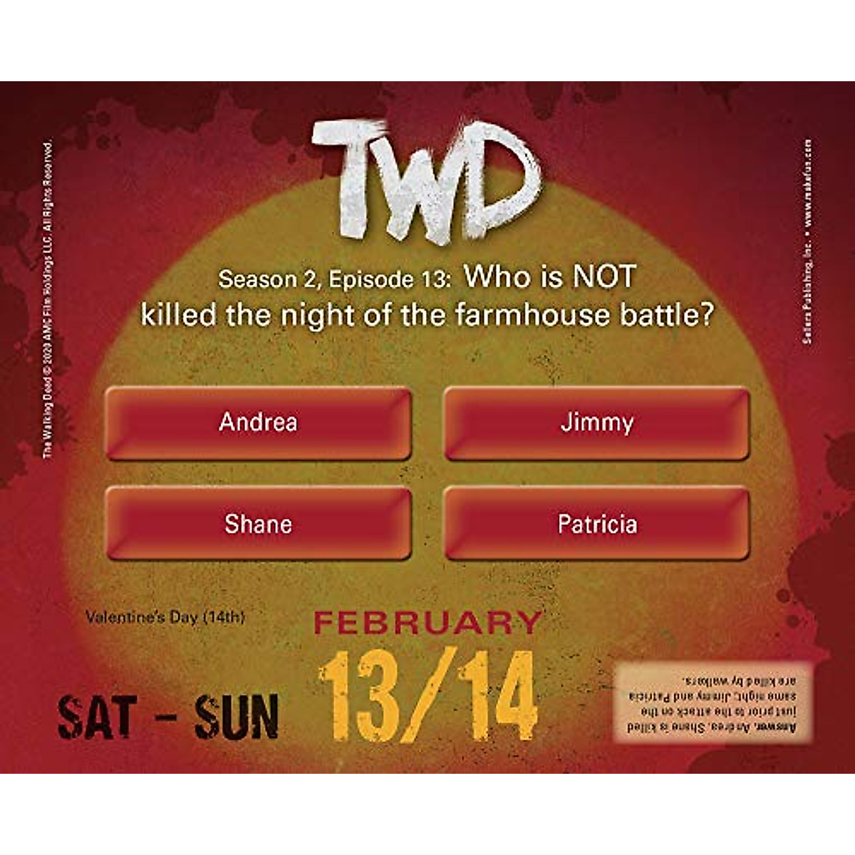 2021 AMC The Walking Dead® Daily Trivia Challenge Boxed Daily Calendar