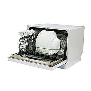 Magic Chef MCSCD6W3 6 Place Setting Countertop Dishwasher, White