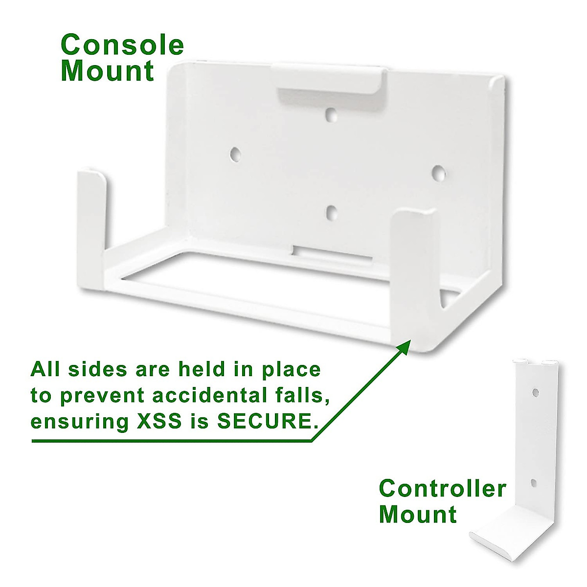 Wall Mount for Xbox Series S (Mount The Console & Accessories on Wall Near or Behind TV Left/Right), Wall Shelf Bracket Kit for XSS System
