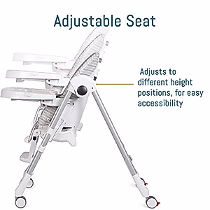 Peg Perego Prima Pappa Zero 3 - High Chair - for Children Newborn to 3 Years of Age - Made in Italy - Mon Amour (Beige & Pink)