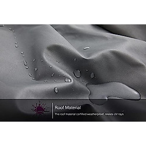 Luckyberry 10' X 13' Outdoor Retractable Pergola with Sun Shade Canopy Patio Metal Shelter for Garden Porch Beach Pavilion Grill Gazebo Modern Yard Grape Trellis Pergola, Grey