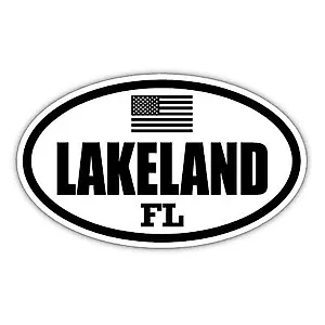 3 Pack Reflective Lakeland FL Florida Polk County Stealthy US Flag Euro Decal Sticker Vinyl for Hard Hats, Bottles, Glass, Toolbox 2" x 3"