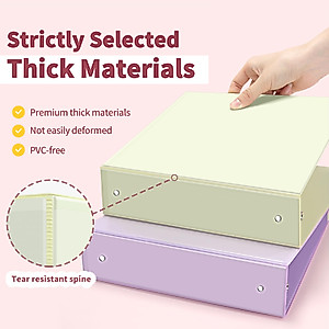 SUNEE 3 Ring Binder 2 Inch 4 pack, 2" Clear View Binder Three Ring PVC-Free (Fit 8.5x11 Inches) for School Binder or Office Binder Supplies, Assorted Pastel Binder