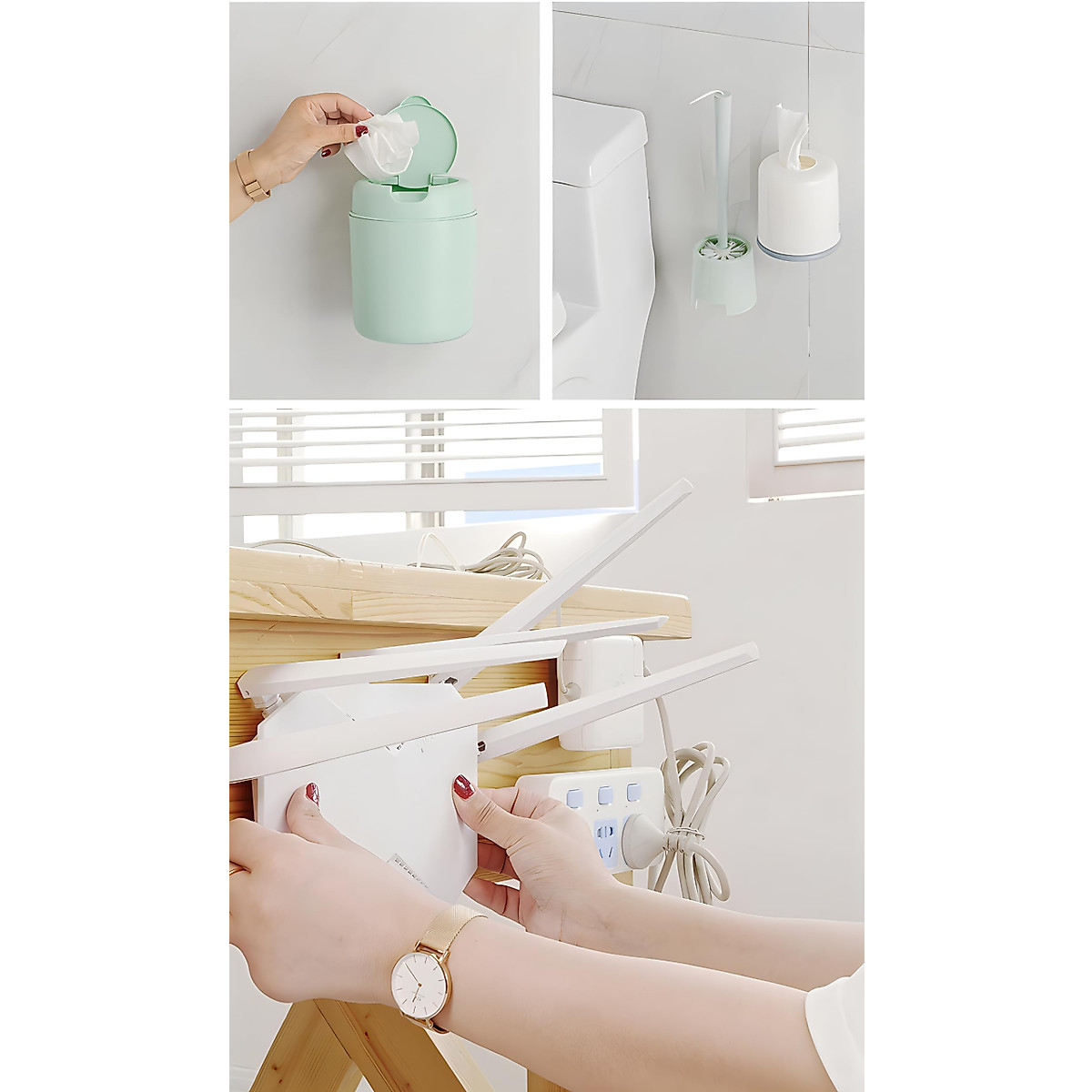 YOFAN 10 Pairs Clear Double-Sided Adhesive Wall Hooks - Mounted Door Hanger Kit - No Drill Sticker Hangers with Suction Cup for Bathroom, Kitchen