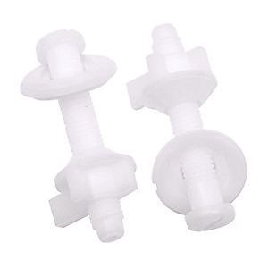 Toilet Seat Screws, A.I.Force 4Packs Toilet Seat Tightening Kit with Toilet Seat Hinge Bolts, Nuts and Washers, Plastic Toilet Seat Hinge Bolts for Fixing Wiggle of Top Mount Toilet Seat Hinges