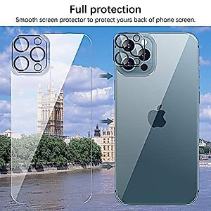 BREAKiX [3+3+3 Pack] Screen Protector Compatible with iPhone 12 Pro Max (6.7 inch), Front + Back Screen Protector + Camera Lens Protector Tempered Glass 9H HD [Installation Frame] [Precise Cutout]