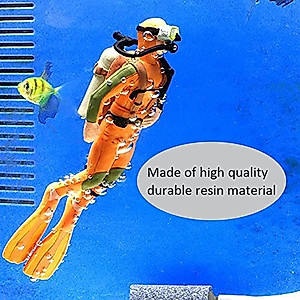 WAYUTO Fish Tank Diver Floating Ornament - Aquarium Decoration Scuba Diver Figurines Mini Swimmers Figurines for Home Decor Fish Tank Landscape Ornament Blue
