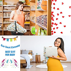 ASunine Car Seat Covers for Babies, Infant Baby Carseat Canopy for Boys Girls, Stretchy Carrier Cover with Peep Windows and Breathable Mesh, Universal Fit for Car Seat…