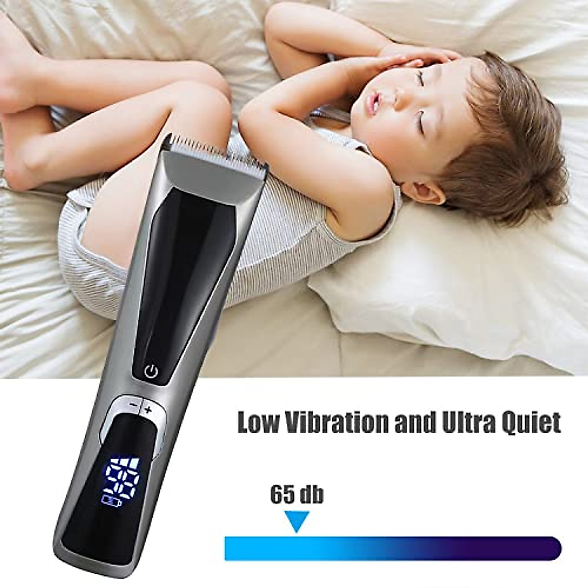 BESTBOMG Home Barber Hair Trimmer with Precision Blades Heavy Duty Motor LED Display