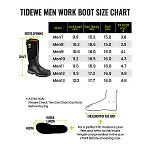 TIDEWE Puncture Proof Work Boots Men (Black, Size 7-13)