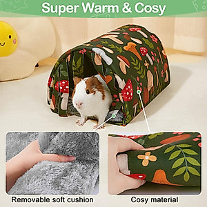Guinea Pig Hideout Washable Guinea Pig Tunnel with Curtains Hamster Hideout Cozy Guinea Pig House Fit for Guinea Pig Cages Soft Guinea Pig Accessories for Small Animals Hamster/Chinchilla/Bunny