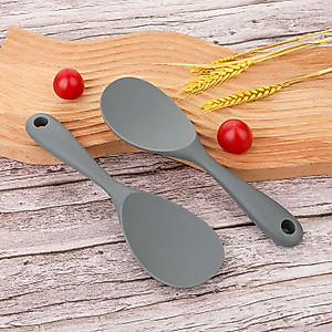 2Pcs Silicone Serving Spoons Large Rice Spoon Paddle Spoon Rice Non Stick Rice Scooper Rice Spatula Heat Resistant Kitchen Serving Rice Cooker Spoon Cooking Utensil for Rice, Salads, Mashed Potato