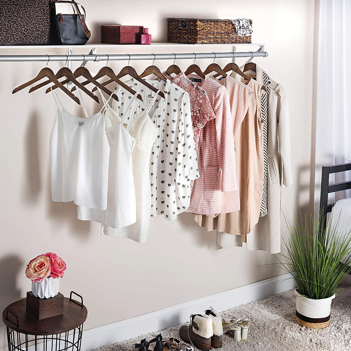 Zober Wooden Hangers w/Rubber Grips - 10 Pack Non Slip, Heavy Duty Coat Hangers - Slim, Space Saving w/Notches Made from Luxe Wood - Wood Hangers for Coats, Suits, Shirts, Dresses