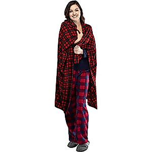 INTIMO Red Stewart 48" X 60" Fleece Blanket