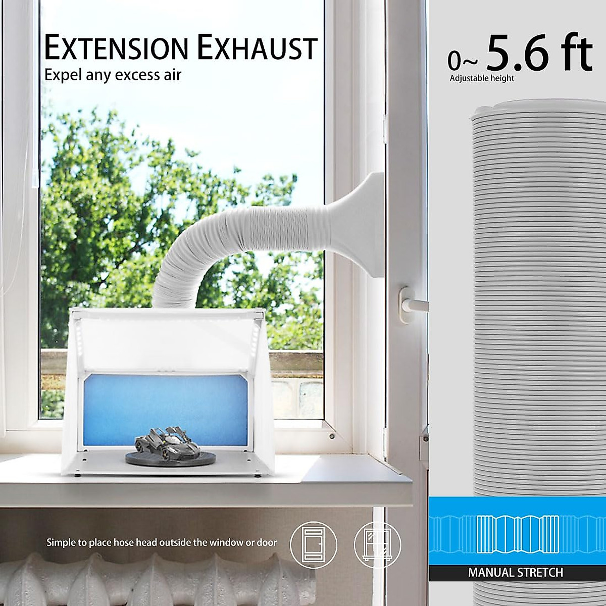 VIVOHOME Portable Airbrush Paint Spray Booth Kit with 3 LED Lights Turn Table and Filter Hose for Model Cake Craft Nail Toy Part