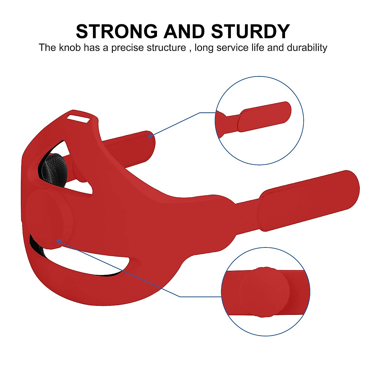 MASiKEN K6 Replacement Head Strap for Oculus Quest 2, Enhanced Support and Comfort Elite Strap Pad, Reduce Head Pressure,Optimize Wearing Experience Oculus2 Accessories (Red)