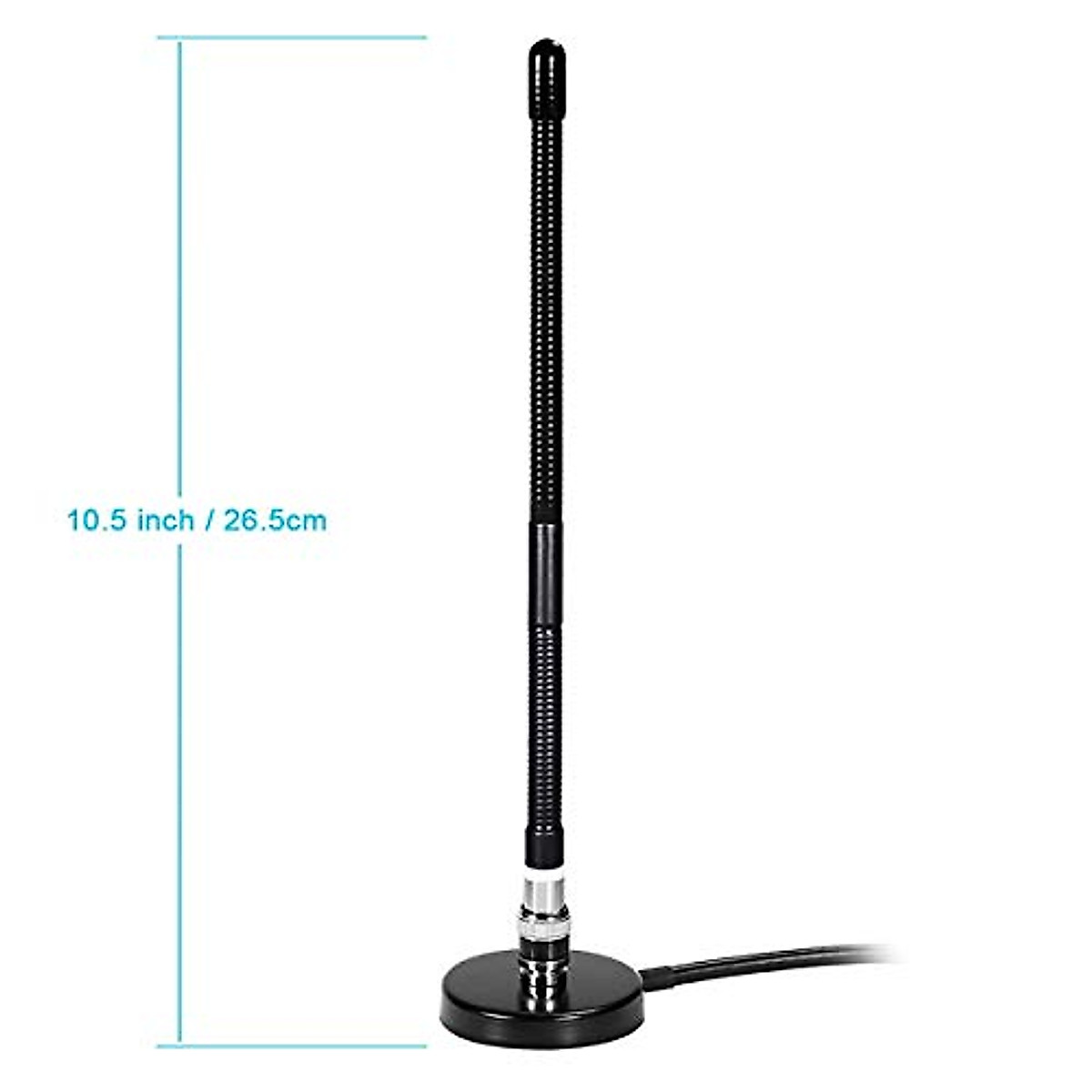 Bingfu CB Antenna 27MHz CB Radio Antenna Soft Whip Magnetic Base CB Antenna BNC & PL259 Male Compatible with Cobra Midland Uniden Maxon President Portable Handheld CB Radio Car Mobile Radio Scanner