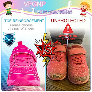 VFGNP Girls Sneakers, Kids Tennis Running Shoes, Lightweight Breathable Sport Athletic Shoe Rose 1