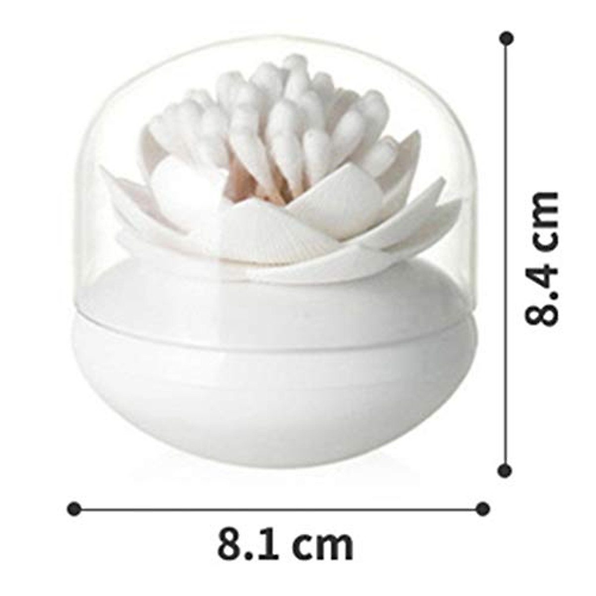 DOITOOL 2 Pcs Qtips Holder Canisters Lotus Flower Shaped Cotton Swab Holder Cotton Bud Toothpick Dispenser with Lid for Home Kitchen