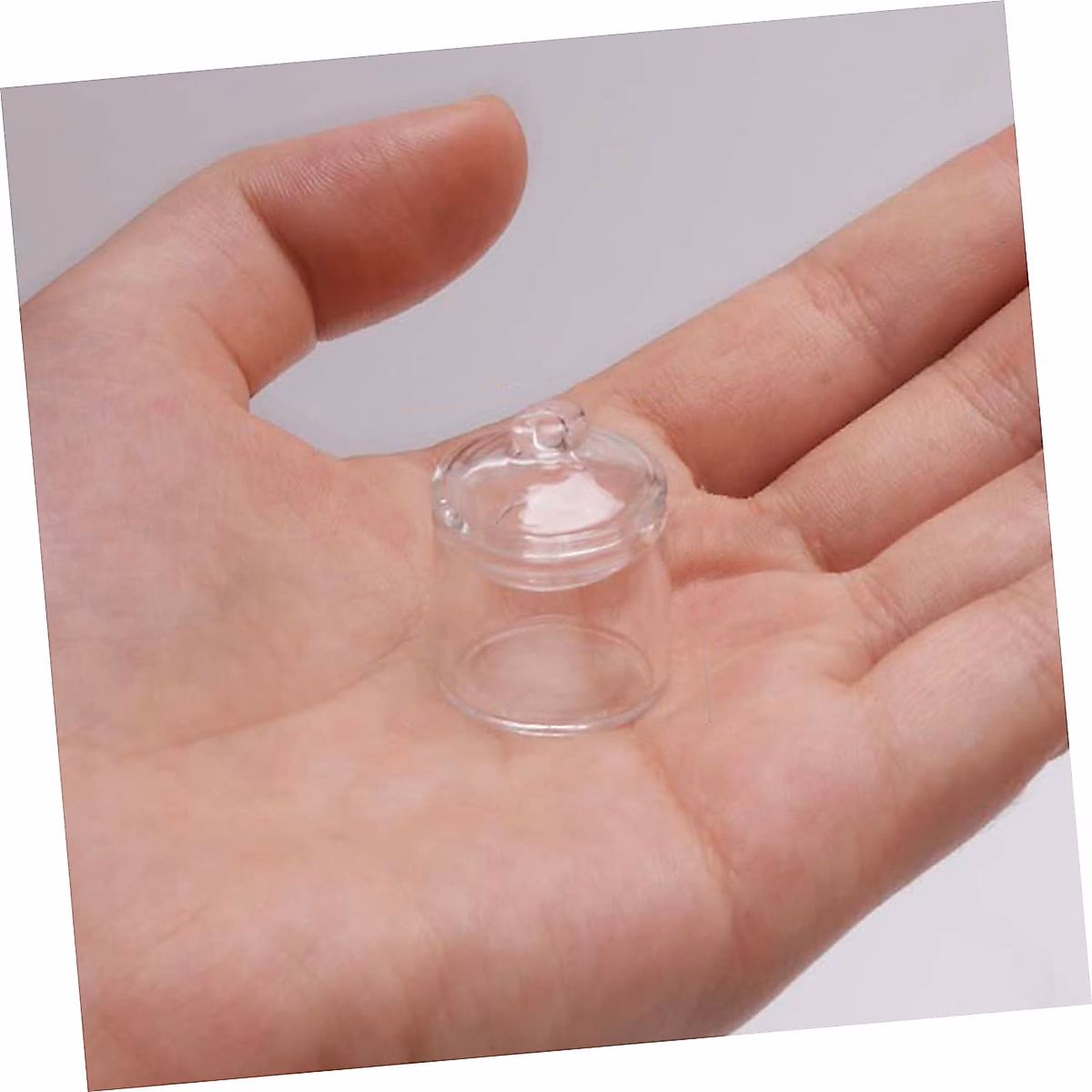 HOOTNEE 2 Pcs Miniature Jar Clear Jars Terrarium Tools Home Goods Home Decor Apothecary Jars Mini Tiny Clear Glass Jars Bottles Doll House Ornaments Mini Glass Jar Adornments Bell Shaped