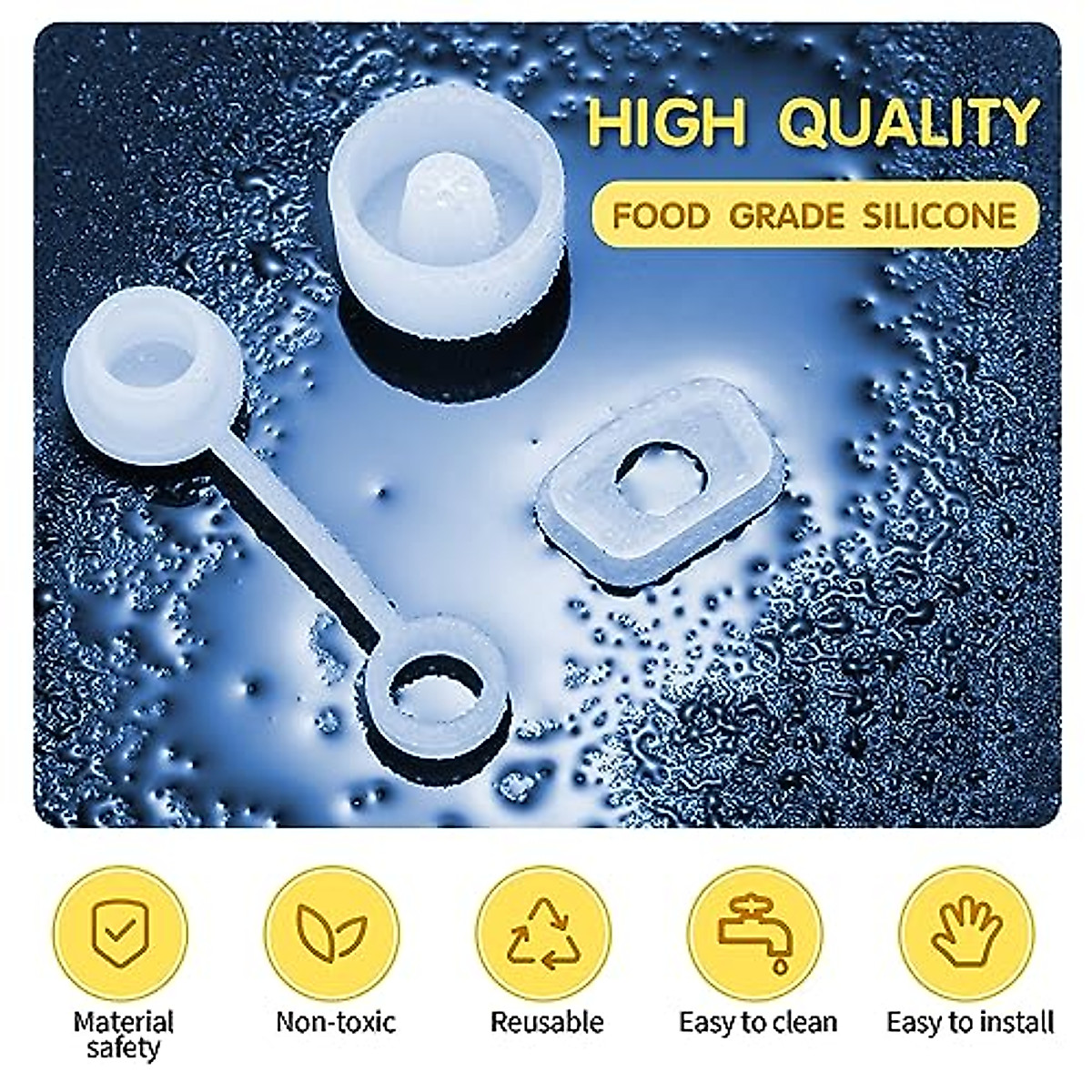 Yungeln 10 PCS Silicone Spill Proof Stopper Set Compatible with Stanley Cup 1.0 40oz/ 30oz,Reusable Straw Cover Including 2 Square Spill Stopper,2 Round Leak Stopper and 4 Flower Straw Cover Cap