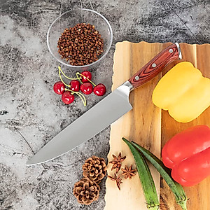 Chef knife Steel-8 Inch -German Stainless Steel In High Carbon Professional Kitchen Knife Sharp Paring Knife With Ergonomic Handle,Kitchen Gadgets and Gift