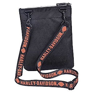 Harley-Davidson Women's Rubber #1 Logo Crossbody Sling Purse - Black/Rust