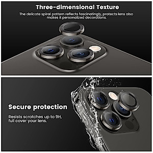 Tensea for iPhone 14 Pro / iPhone 14 Pro Max Camera Lens Protector, 9H Tempered Glass Camera Cover Screen Protector Metal Individual Ring Protector for iPhone 14Pro 6.1 inch iPhone 14 ProMax 6.7 inch 2022