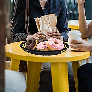 Cezoyx 50 Pack Black Fast Food Basket, 8.9 x 5.6 x 1.5 inch Oval Bread Fry Baskets Plastic Food Serving Tray for Fast Food Restaurant Supplies, Deli Serving, Chicken, Burgers, Sandwiches, Fries