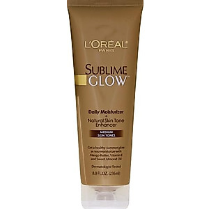 L'Oreal Paris Sublime Bronze Glow Daily Moisturizer and Natural Skin Tone Enhancer, Medium Skin Tones, 8 fl. Oz