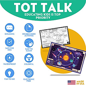 Tot Talk Periodic Table of The Elements Educational Placemat for Kids, Washable, Made in The USA