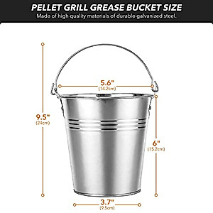 Stanbroil Grill Grease Drip Bucket with 10-Pack Disposable Foil Liners, Wood Pellet Grills Replacement for Traeger, Pit Boss, Camp Chef, Louisiana, Replacement Parts for Traeger HDW152 BAC407z