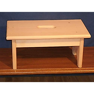 handmade 7 1/2" wooden step stool with hand hole wooden step stool handmade step stool rustic wooden step stool childrens step stool unfinished wooden step stool