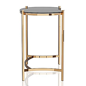 Furniture of America Lythy Contemporary Glass Top Console Table in Gold