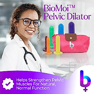 BioMoi Silicone Pelvic Dilator Kit | Pelvic Equipment for Stretching | Comfortable Pelvic Floor Muscle Trainer | Silver Protected | with Bag | Full Set | (Pack of 6)