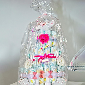 Morepack Extra Large Cellophane Bags for Gift Baskets 50x60 Inches,Jumbo Big Clear Cellophane Bags 10Pieces