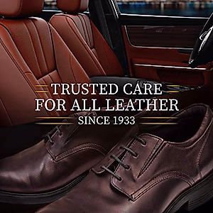 Lexol Leather Conditioner and Leather Cleaner Kit, Use on Car Leather, Furniture, Shoes, Bags, and Accessories, Trusted Leather Care Since 1933, 8 oz Bottles, Includes Two Application Sponges, Black.